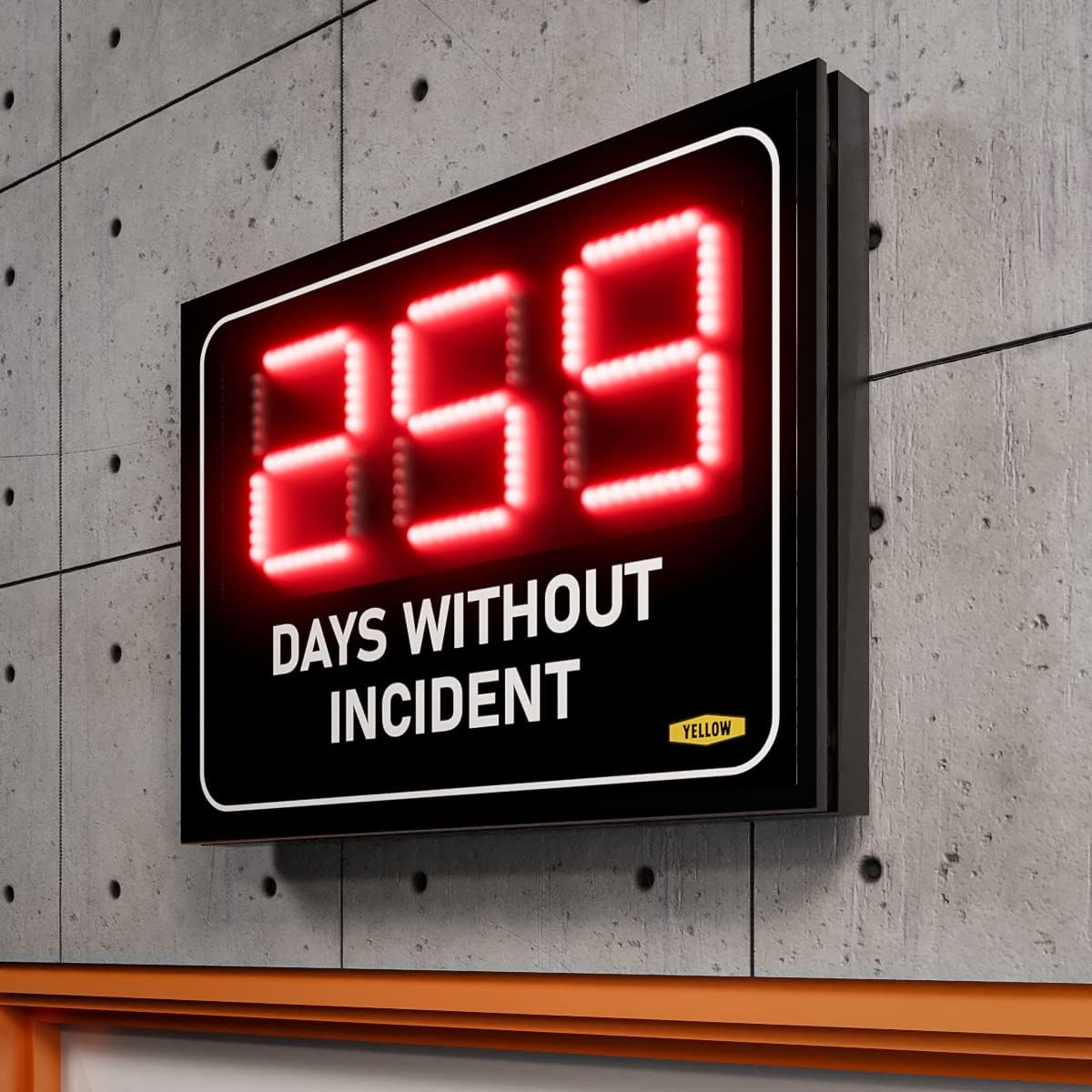 Days Without Incident Electric Sign, Safety Scoreboard, Days Without A